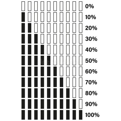 Progress Bar Icon Percent Chart Vector Black Percentage Indicator Data Visualization Stock