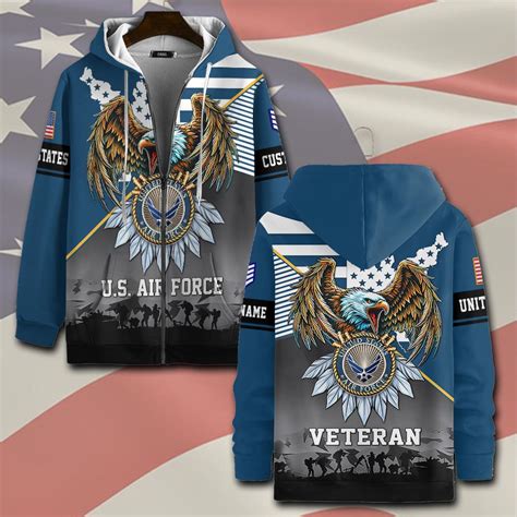 Us Air Force Served With Pride Zip Hoodie Proud Us Veteran
