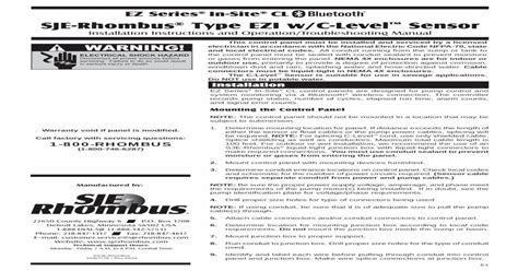 Pdf Installation Instructions And Operation Troubleshooting Manual Dokumen Tips