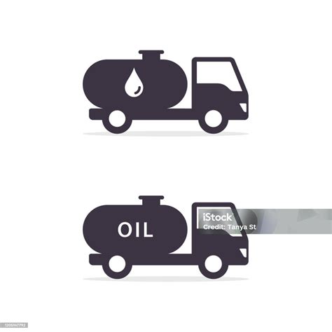 기름 또는 연료 탱크 오일 운송 아이콘 트럭 벡터 절연 플랫 디자인 일러스트 가솔린에 대한 스톡 벡터 아트 및 기타 이미지 가솔린 가연성 교통 Istock
