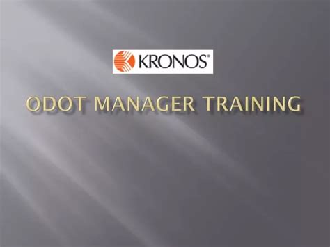 Ppt Odot Manager Training Powerpoint Presentation Free Download Id 1569603