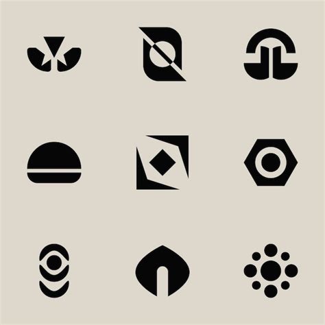 간단한 로고 세트입니다 특이한 수치 벡터 일러스트 레이 션 프리미엄 벡터