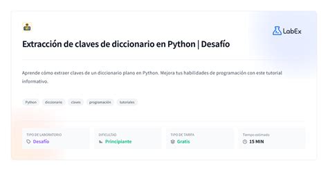 Extracción De Claves De Diccionario En Python Desafío Labex