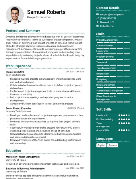 Project Executive Cv Example For 2024 Top Tips And Samples Cvdesignerai Project Executive Cv Example For 2024 Top Tips And Samples Cvdesignerai