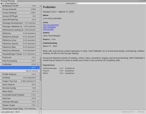 Probuilder Infinitely Installing Unity Engine Unity Discussions