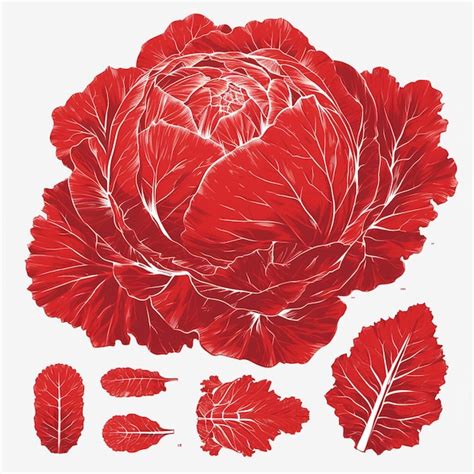 Premium Vector Whole Red Cabbages With Tight Leaves