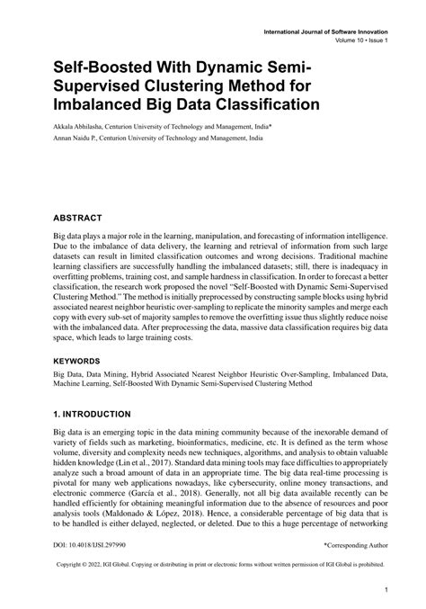 Pdf Self Boosted With Dynamic Semi Supervised Clustering Method For Imbalanced Big Data