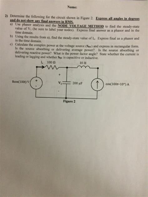Solved Determine The Following For The Circuit Shown In Chegg