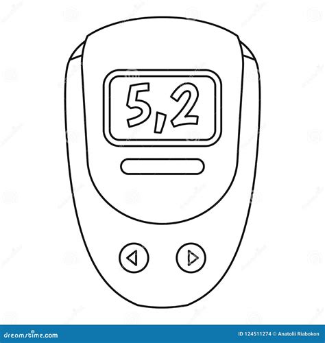 Electronic Glucometer Icon Outline Style Stock Illustration