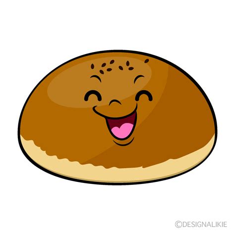かわいい笑顔のアンパンのイラスト素材｜無料ダウンロード Illustcute