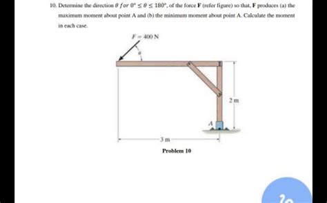 10 Determine The Direction θ For 0∘≤θ≤180∘ Of The Force F Refer Figure
