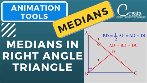 Medians In Right Angle Triangle Visual Learning Median Series