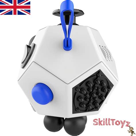 Fidget Cube 12 Sided Desk Toy White Skilltoyz