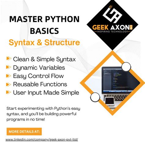 geek axon pvt ltd on linkedin pythonbasics codingmadeeasy syntaxsimplified