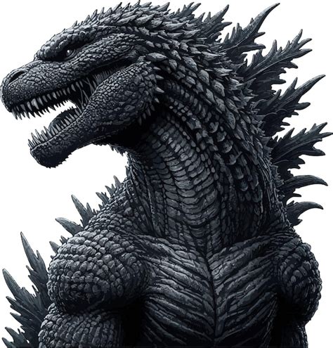 Premium Vector Godzilla Monochrome Portrait Illustration Vector In Detail