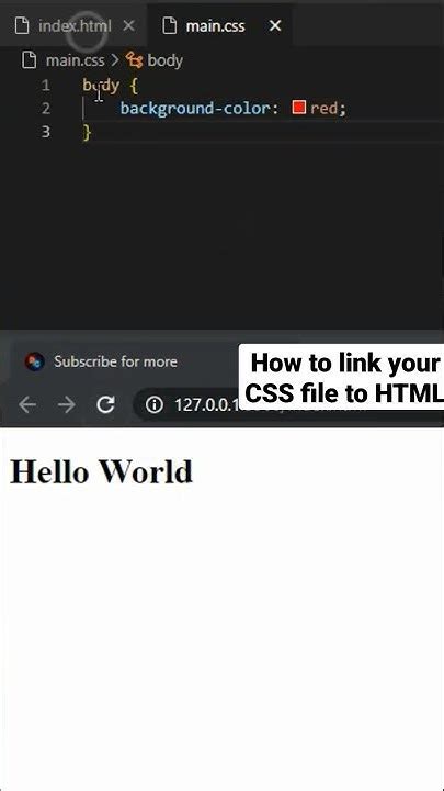 How To Link Your Css File To Html File Coding Shorts Coding Youtube