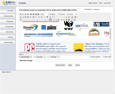 Business Wiki Features And Applications Editme