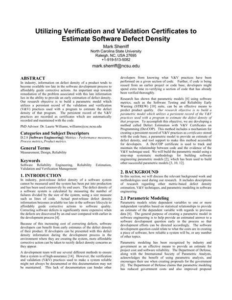 Pdf Utilizing Verification And Validation Certificates To Estimate