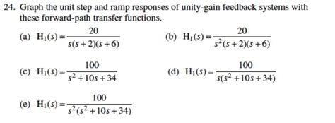 Graph The Unit Step And Ramp Responses Of Chegg Com