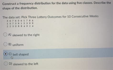 solved construct a frequency distribution for the data using