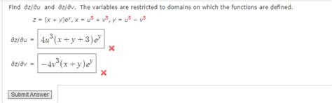 Solved Find Z U And Z V The Variables Are Restricted To Chegg