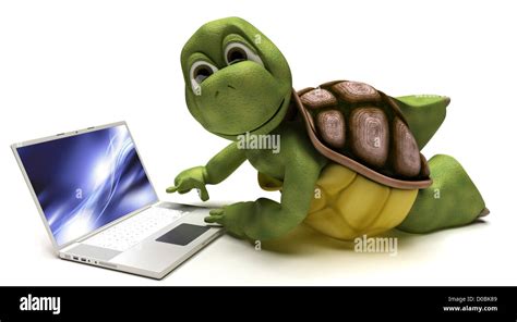 D Render Of A Tortoise And Computer Stock Photo Alamy