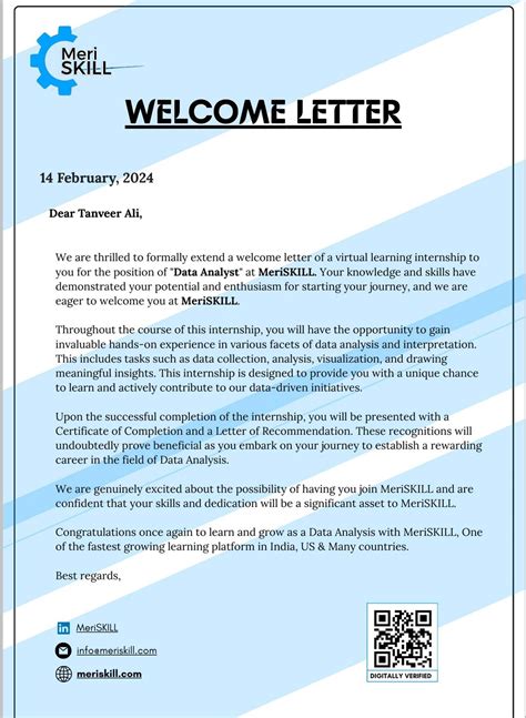 Tanveer Ali On Linkedin Dataanalytics Internship Meriskills