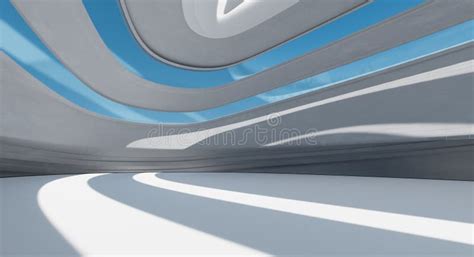 3d Rendering Futuristic Streamlined Interior Space Design Stock Illustration Illustration Of