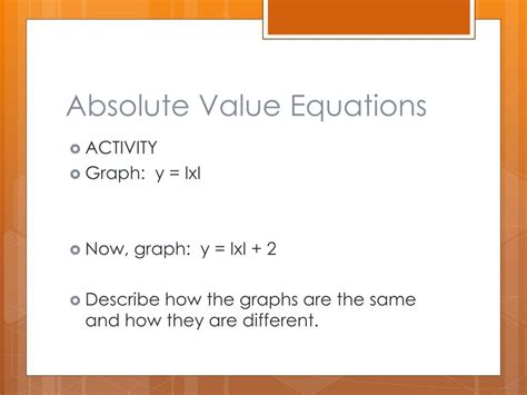 PPT Graphing Absolute Value Equations PowerPoint Presentation Free Download ID