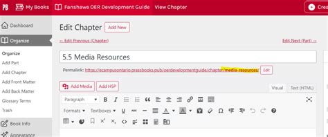 Permalinks And Chapter Overviews Fanshawe Oer Training Guide