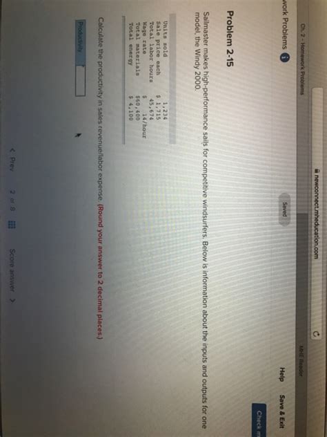 Solved Ch 2 H Work Problems Help Save And Exit Check M