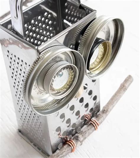 آموزش ساخت کاردستی جغد فلزی با لوازم آشپزخانه برای کودکان