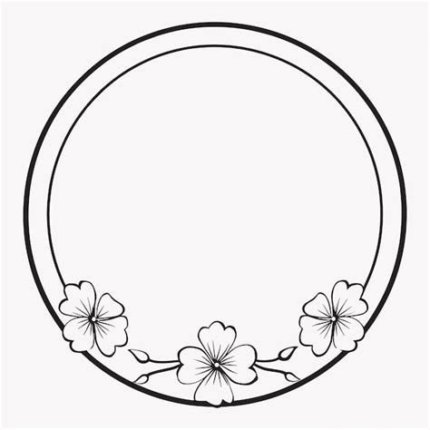 Elegant Floral Circular Frame Design Premium Ai Generated Vector