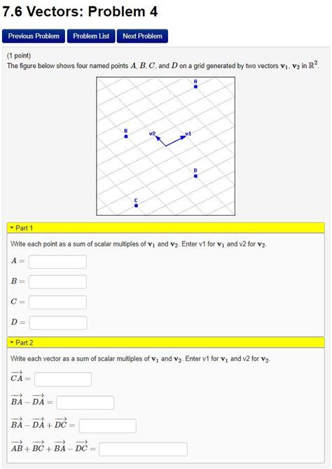 Solved Vectors Problem Previous Problem Problem List Chegg Com