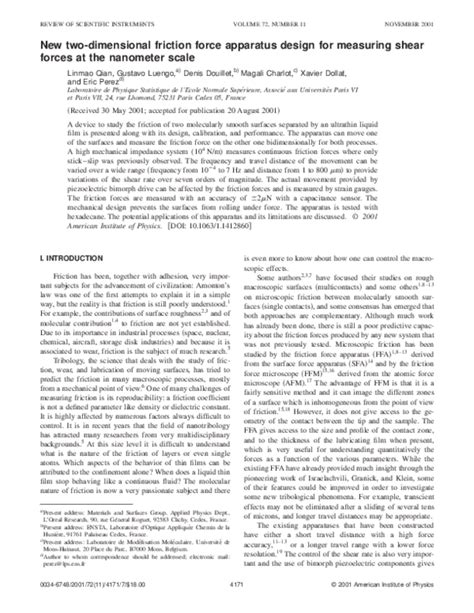 Pdf New Two Dimensional Friction Force Apparatus Design For Measuring