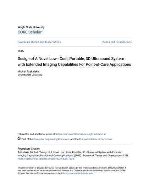 Design Of A Novel Low Cost Portable 3d Ultrasound System With Extended Imaging Capabilities