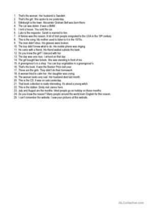 258 Relative Clauses English ESL Worksheets Pdf Doc