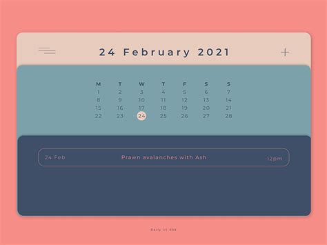 Daily Ui 038 Calendar By Frances Coetser On Dribbble