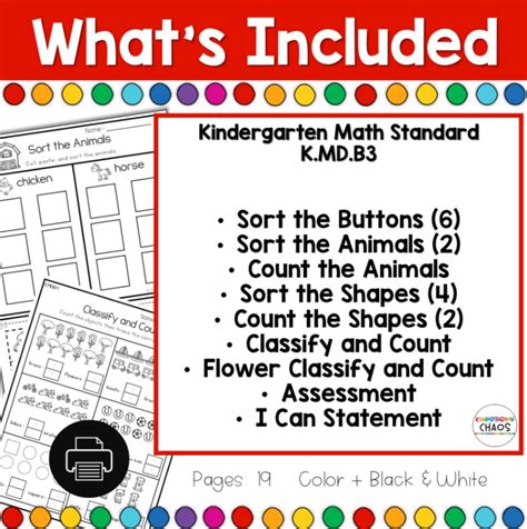 Kmdb3 Classify Objects And Count And Sort Into Categories Kindergarten Chaos