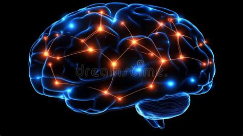 Illuminated Brain Neural Network Connections Stock Illustration