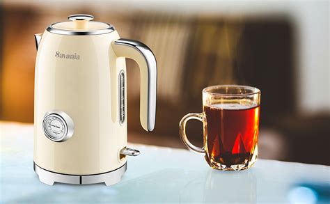 Vintage 17l Stainless Steel Electric Kettle With Temperature Gauge And