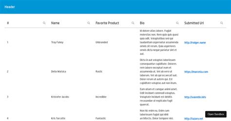 Datatable Scrolling Codesandbox