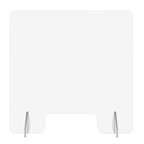 Freestanding Plexiglass Shield With Transaction Slot For Counters