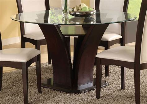 Round Glass Top Dining Table Wood Base Ideas On Foter