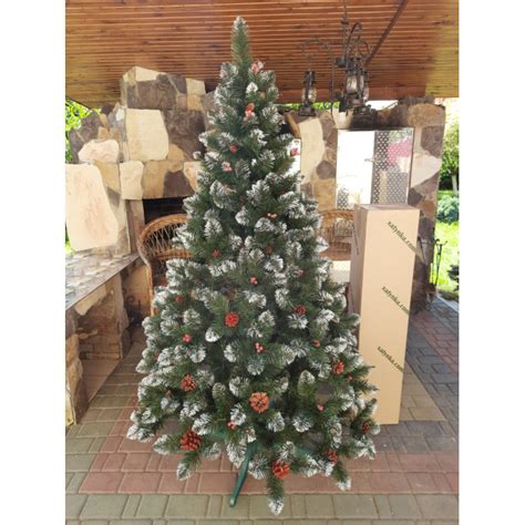 Ялинка Кармен з шишками і калиною 2 20 м купити в 🎄 Хатинка юа