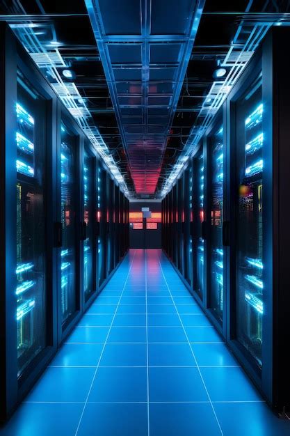Premium Photo Rows Of Servers In A Hightech Data Center
