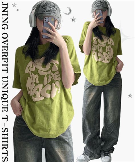 11할인유니크힙무드4col당일 오버핏 나염 프린팅 여름 라운드 박시핏 반팔티 에이블리