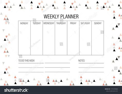 주별 계획자 템플릿벡터손으로 그린 삼각형 텍스처추상 스톡 벡터로열티 프리 1191070960 Shutterstock