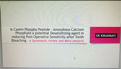 Pdf Is Casein Phospho Peptide Amorphous Calcium Phosphate A Potential Desensitising Agent In