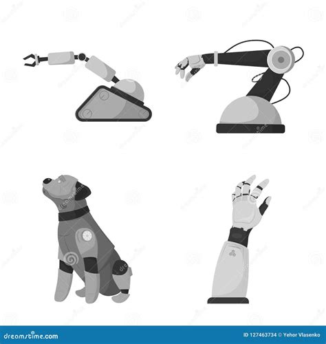 Vector Design Of Robot And Factory Icon Set Of Robot And Space Stock Vector Illustration Stock